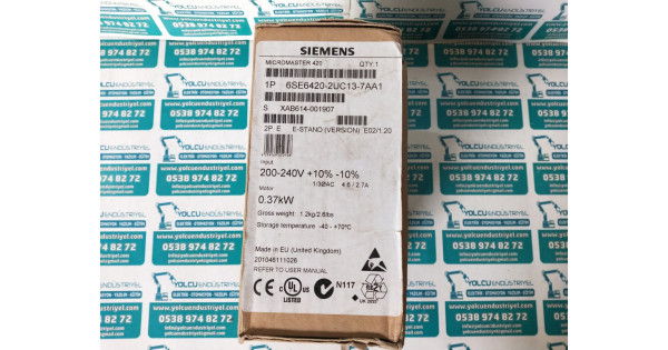 6SE6420-2UC13-7AA1 siemens micromaster 420 0.37KW hız kontrol cihazı ...