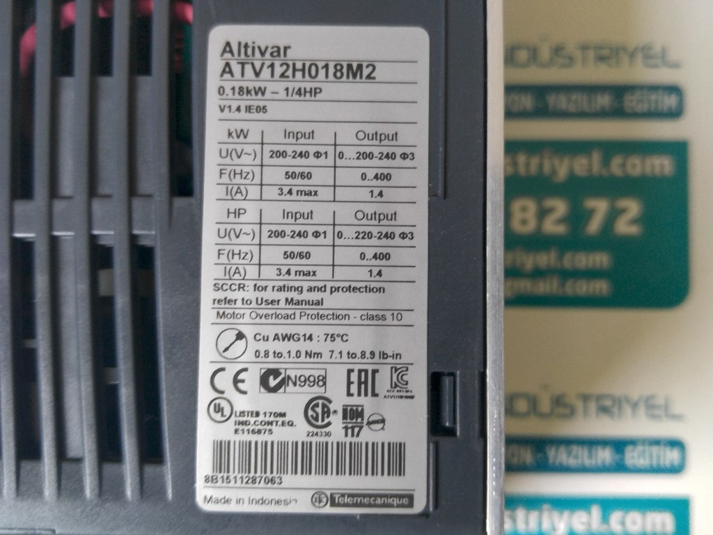 ATV12H018MB, Schneider Hız Kontrol Cihazı,Motor Sürücü,Variable Speed ...