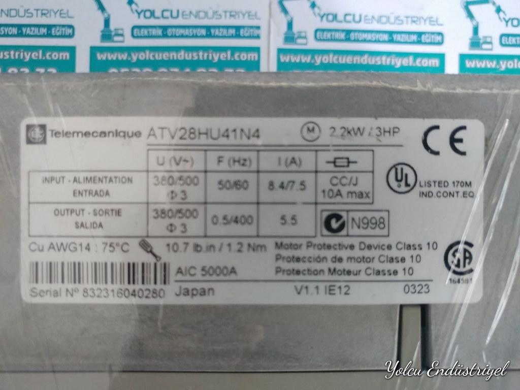 ATV28HU41N4 Schneider Elecktirc Telemecanique Altivar 28 Serisi 2.2kW ...
